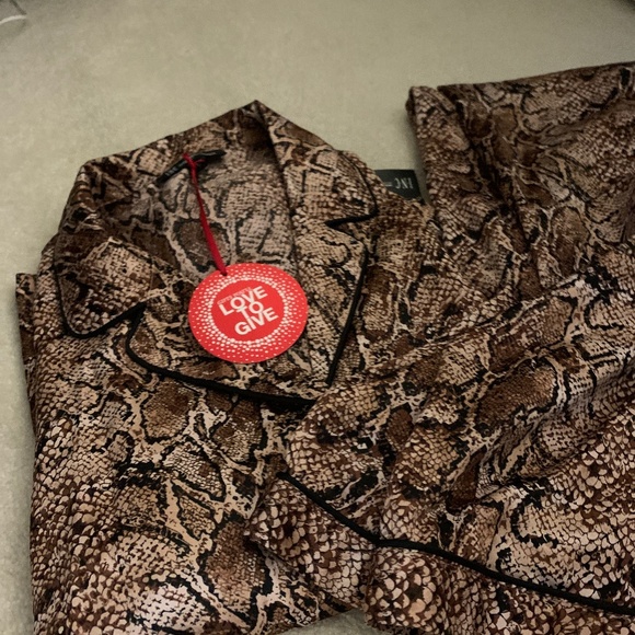 Alfani | Intimates & Sleepwear | Alfani Satin Animal Print Pajama ...